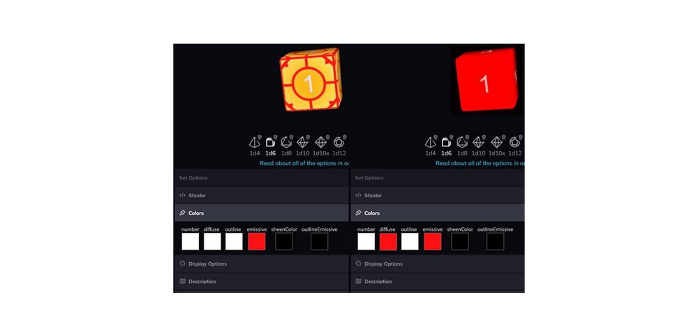 How to make your dice remix friendly using emissive maps